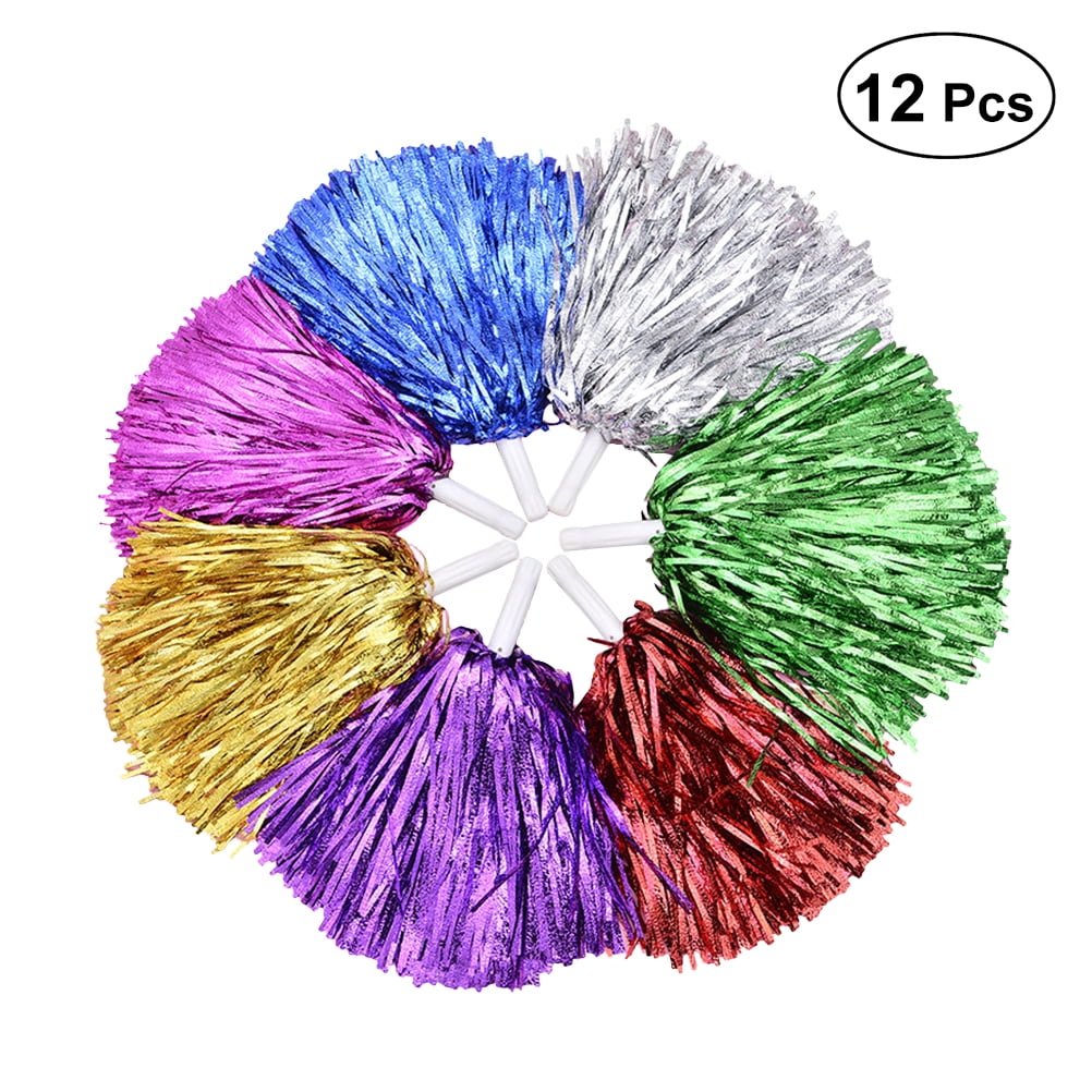 12Pcs Plastic Cheerleader Cheerleading Pom Poms Party Costume Accessory ...