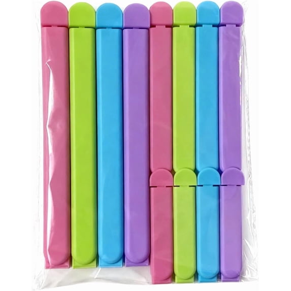 12Pcs Plastic Chip,Food Grade Bag Sealer Clips for Snacks,Airtight Seal ...
