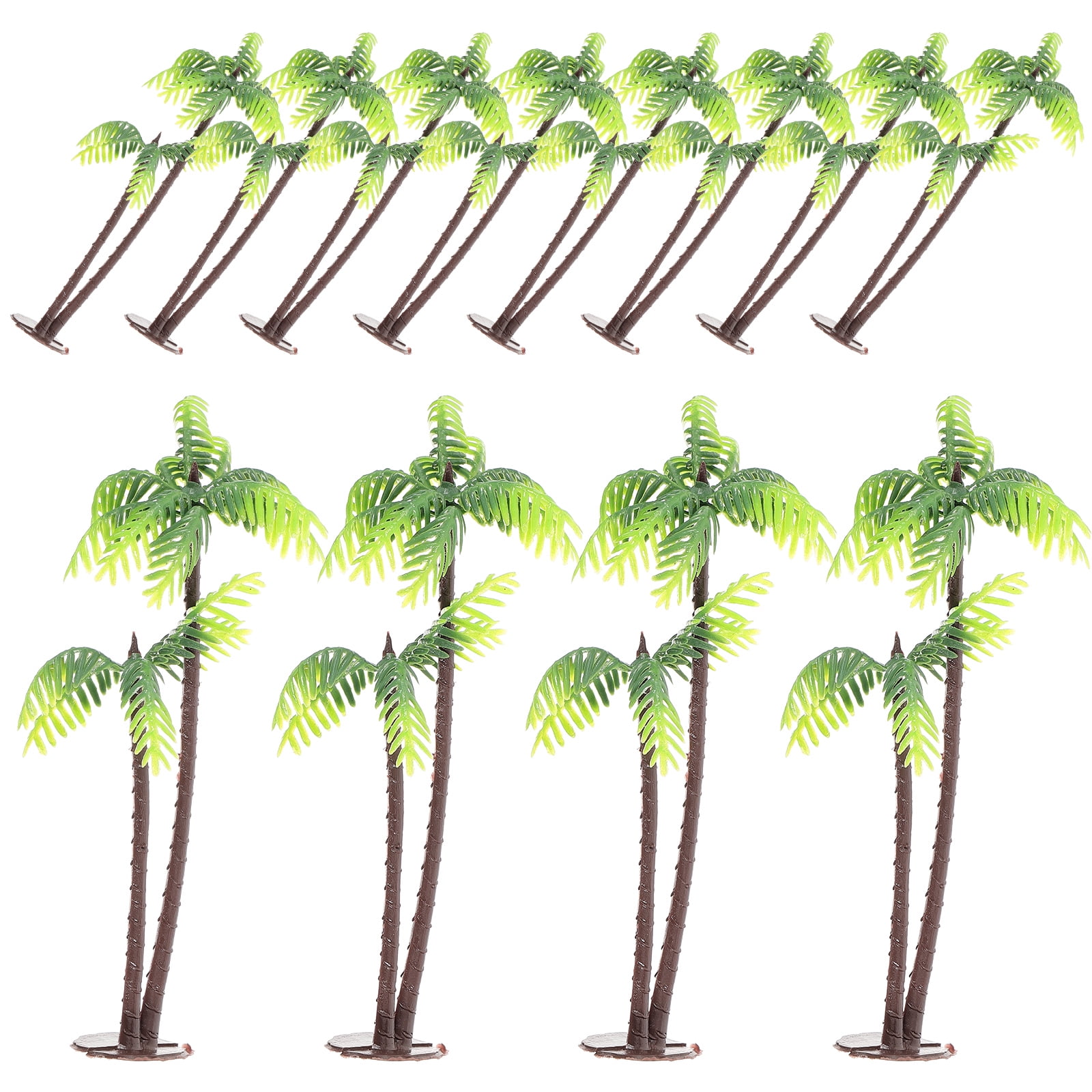 12Pcs Plastic Coconut Palm Tree Miniature Plant Pots Bonsai Craft Micro ...
