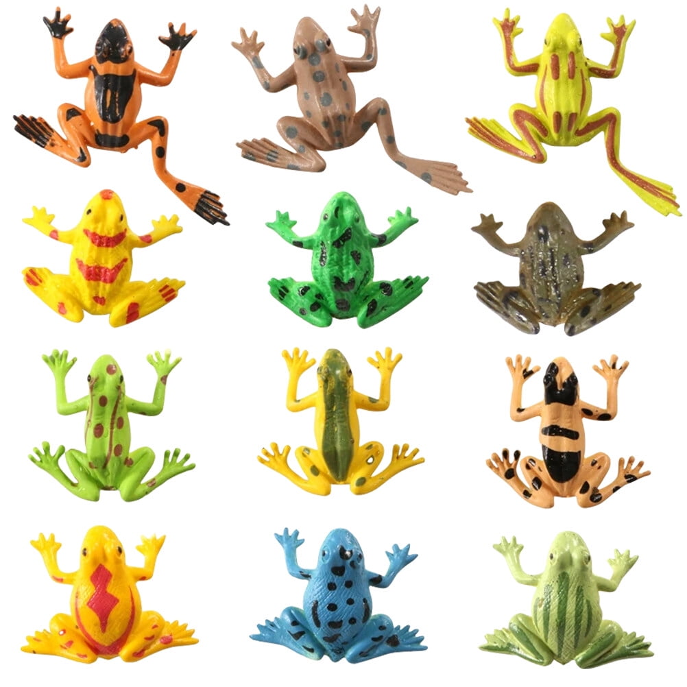 12Pcs Plastic Frogs Toy Simulation Frogs Toys Kids Party Favors for ...