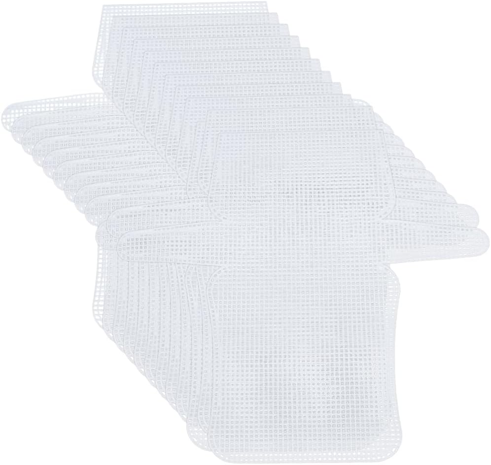 12Pcs Plastic Mesh Canvas Sheets Blank Needlepoint Canvas Craft Kit ...