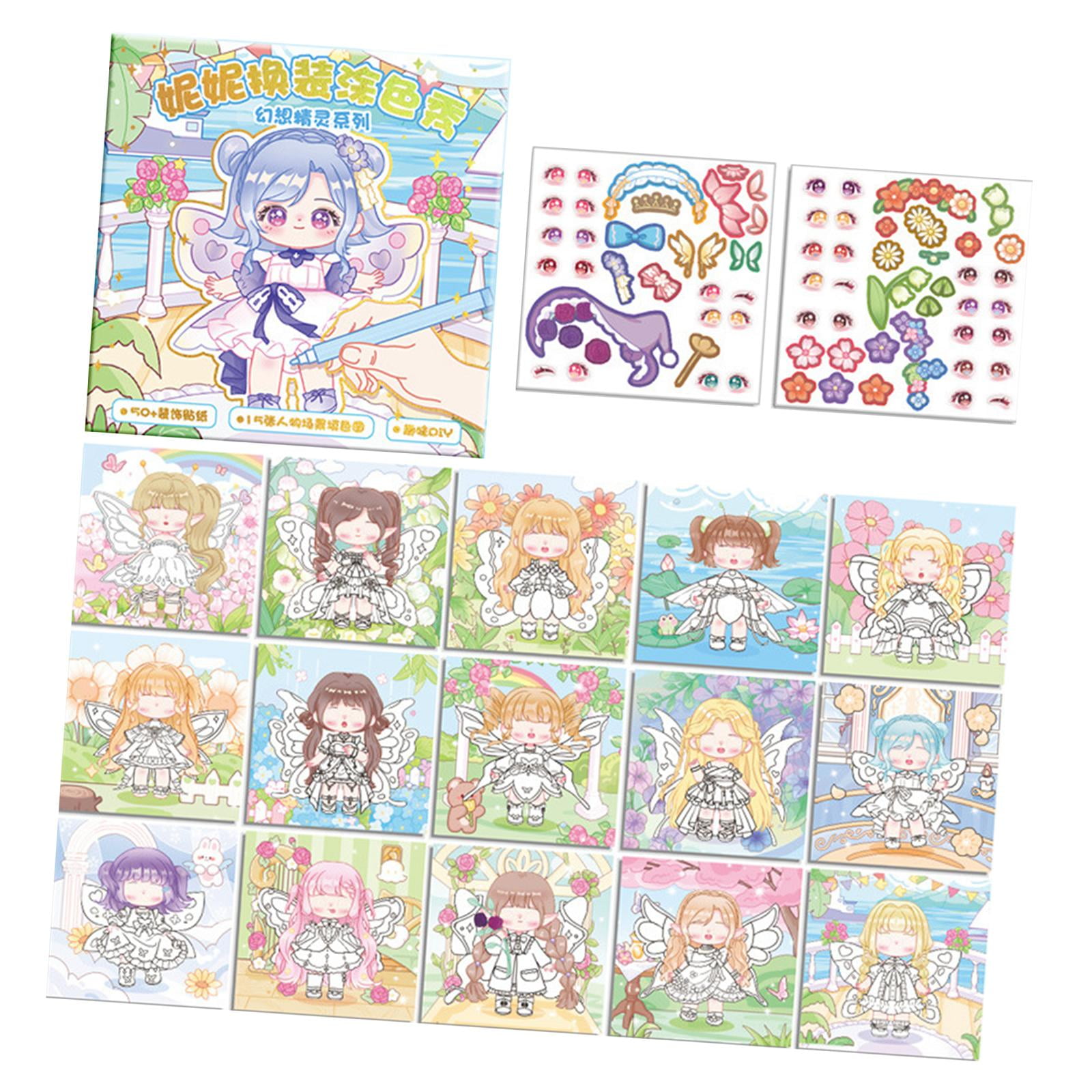 12Pcs Princess Themed Face Stickers Make A Face Sticker Book for Kids ...