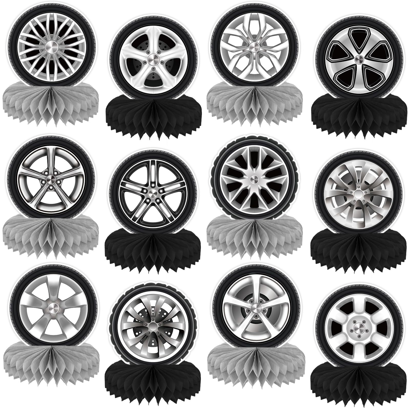 12Pcs Race Car Centerpieces for Tables, Racing Car Birthday Party ...