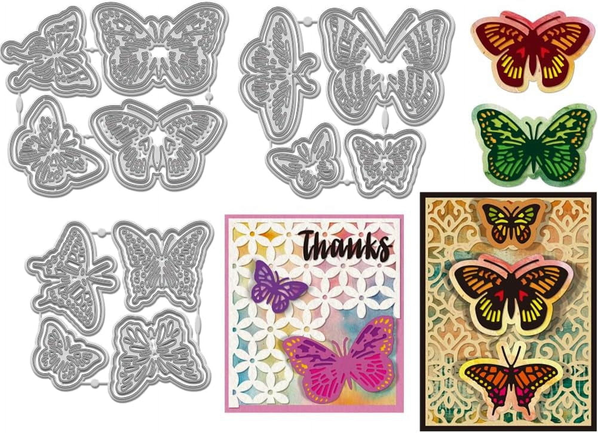 12Pcs Retro Realistic Butterfly Metal Die Cuts Beautiful Butterfly ...