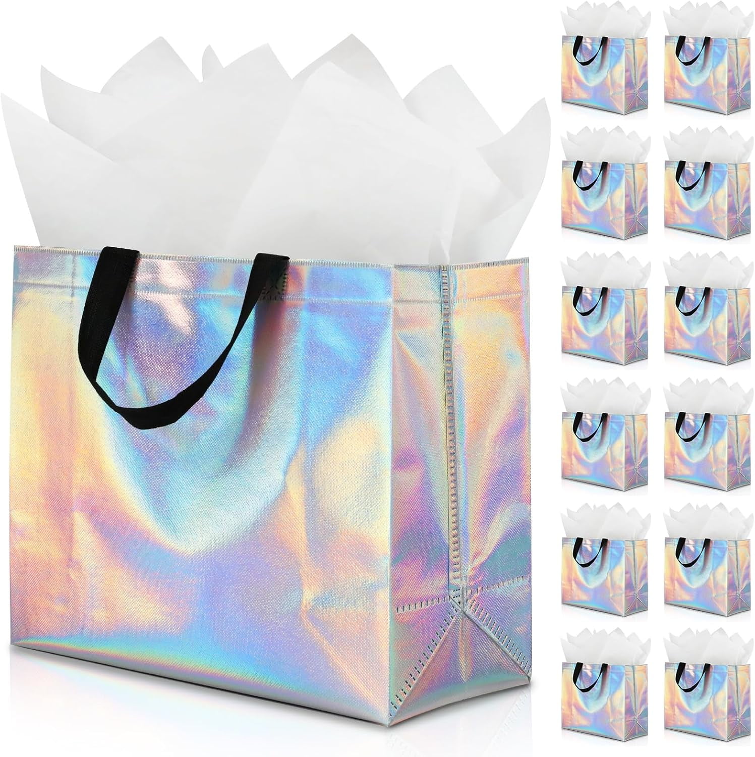 12Pcs Reusable Gift Bags（Includes Tissue Paper） bag with handle ...