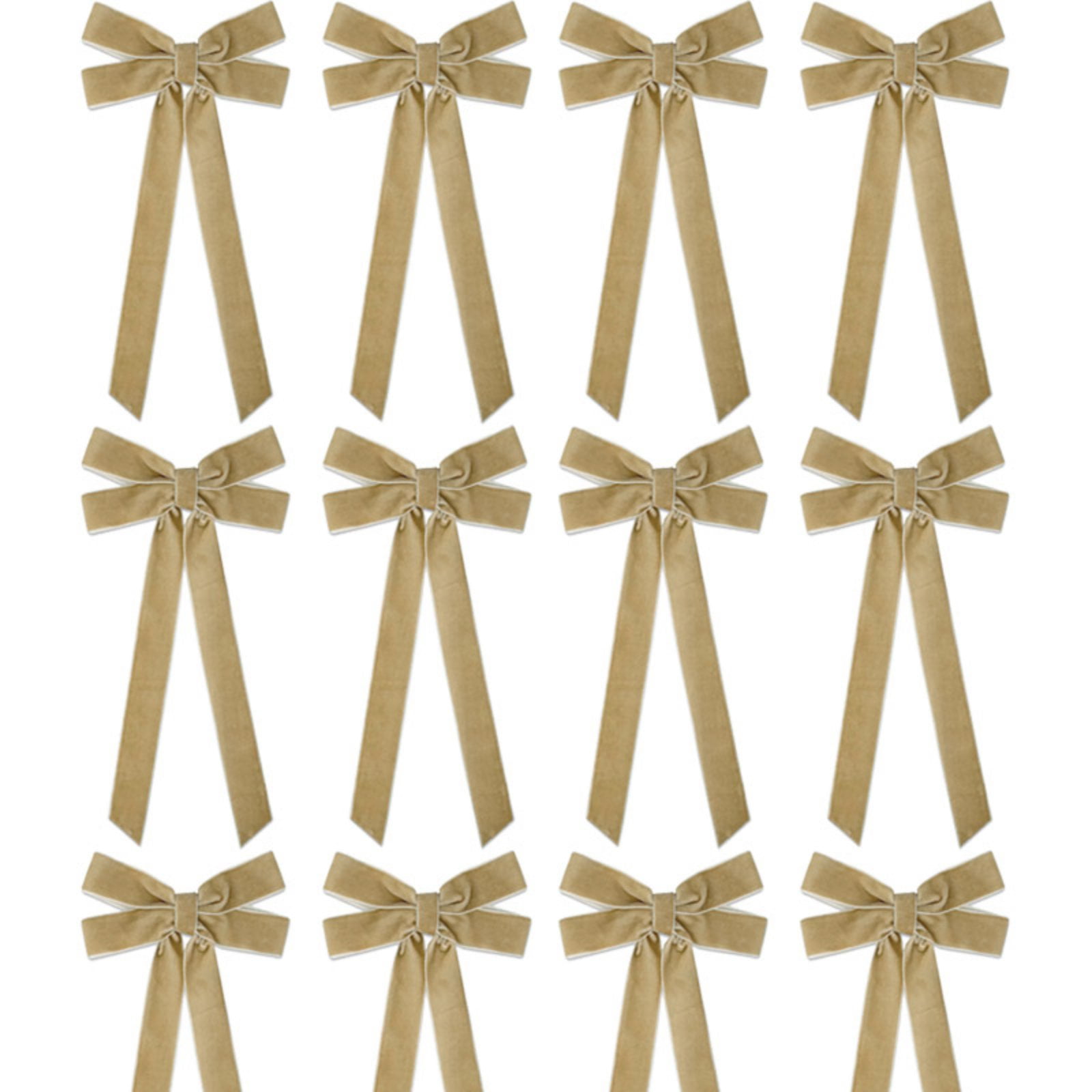 12Pcs Ribbon Bows Christmas Tree Ornaments,Vintage Rustic Small Craft ...