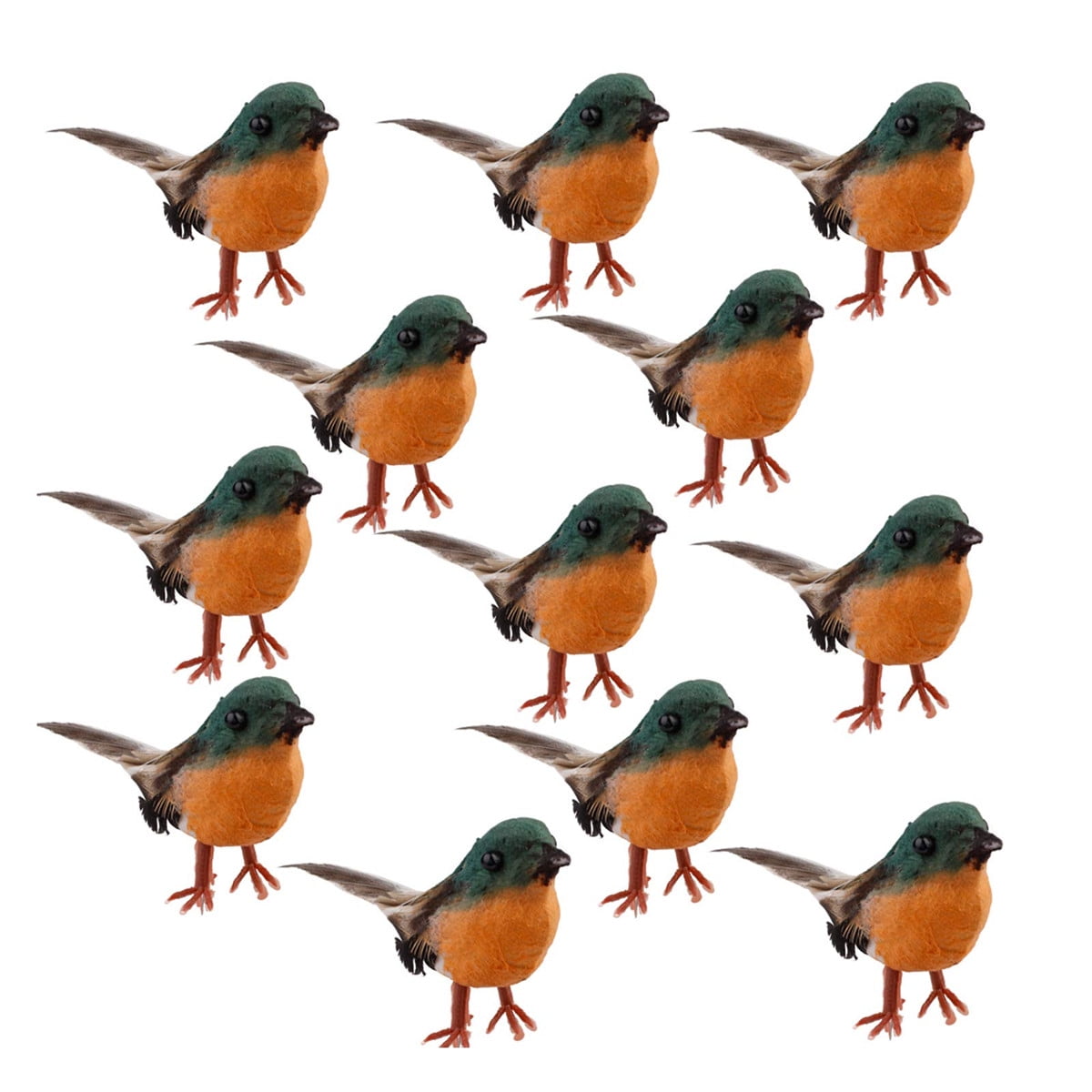 12Pcs Robin Bird Figures Artificial Feather Robin Birds Decoration ...