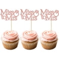 12Pcs Rose Gold Glitter Miss to Mrs Cupcake Toppers, Bridal Shower ...