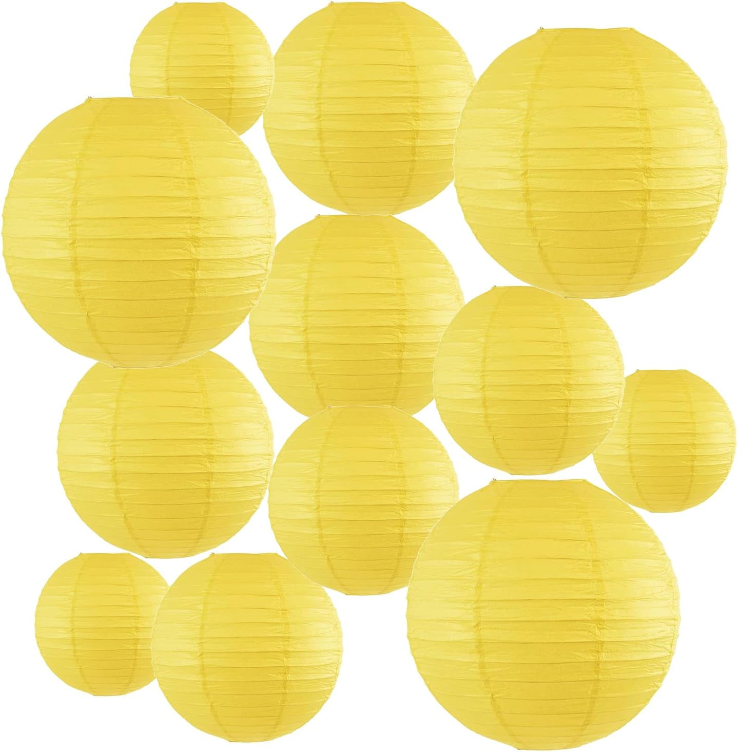 12Pcs Round Paper Lanterns Assorted Sizes (6" 8" 10" 12") for Home ...