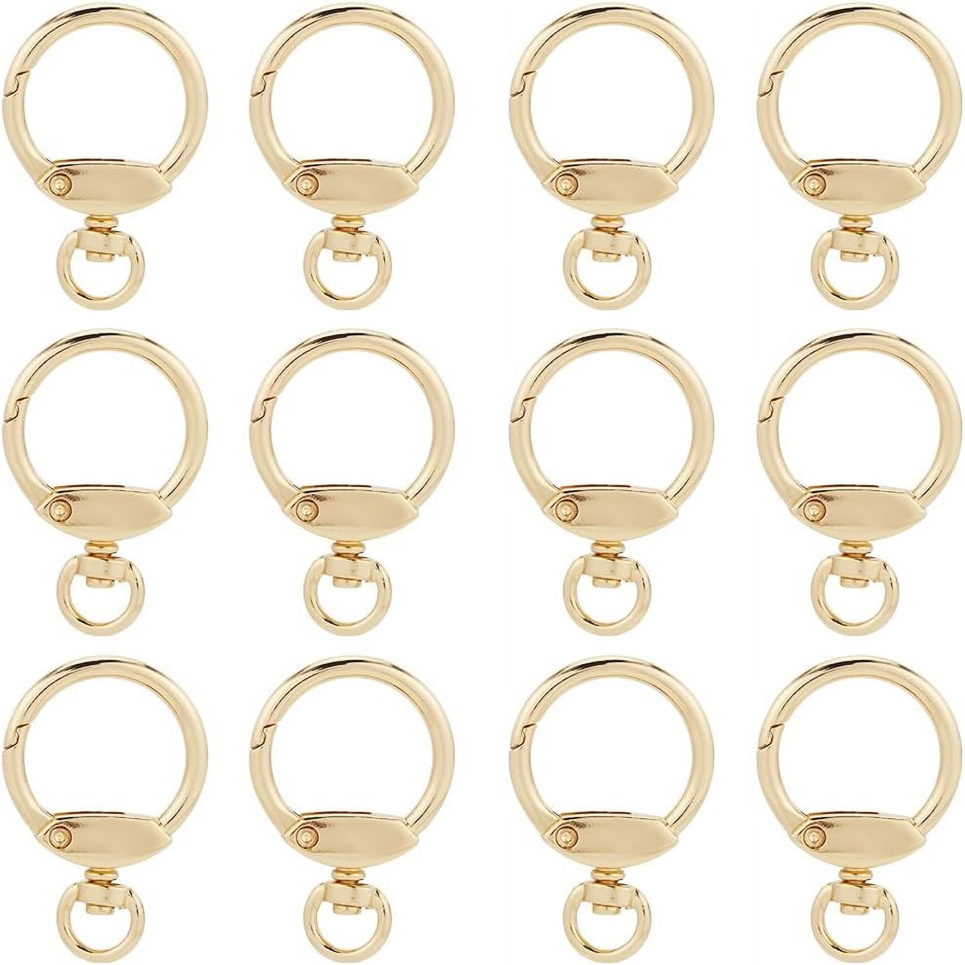 12Pcs Round Swivel Clip Buckle Snap Hooks Alloy Eyelet Circle Carabiner ...