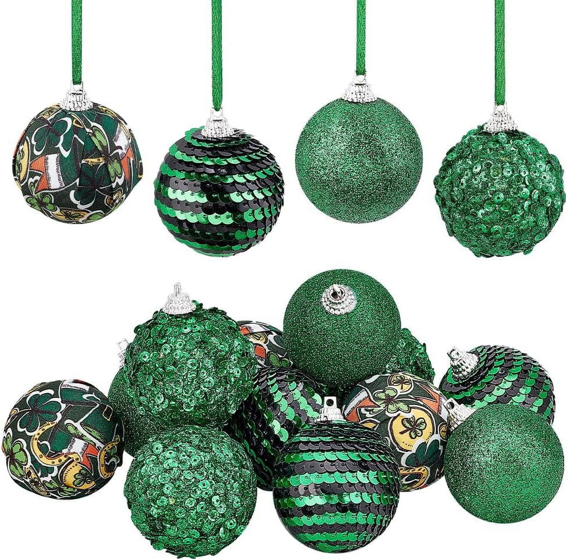 12Pcs Saint Patrick Ornament Ball 1.97 Inch Shamrock Ball Ornament ...