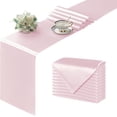 12Pcs Satin Blush Pink Table Runner - 12 x 108 Inch Long Party Table ...