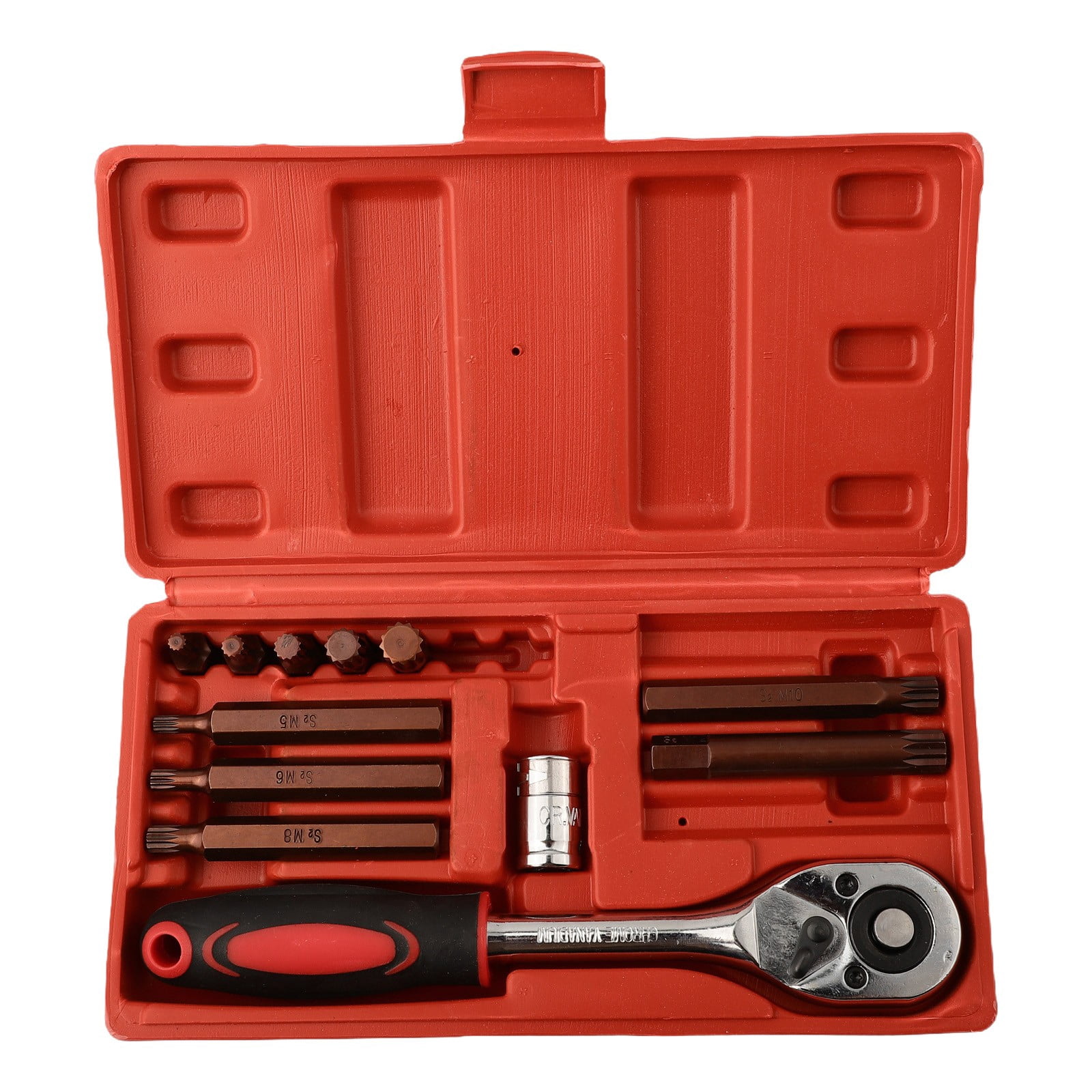 12Pcs Screwdriver Bit M5- 10mm Shank 12 Point Screw with Ratchet Wrench ...