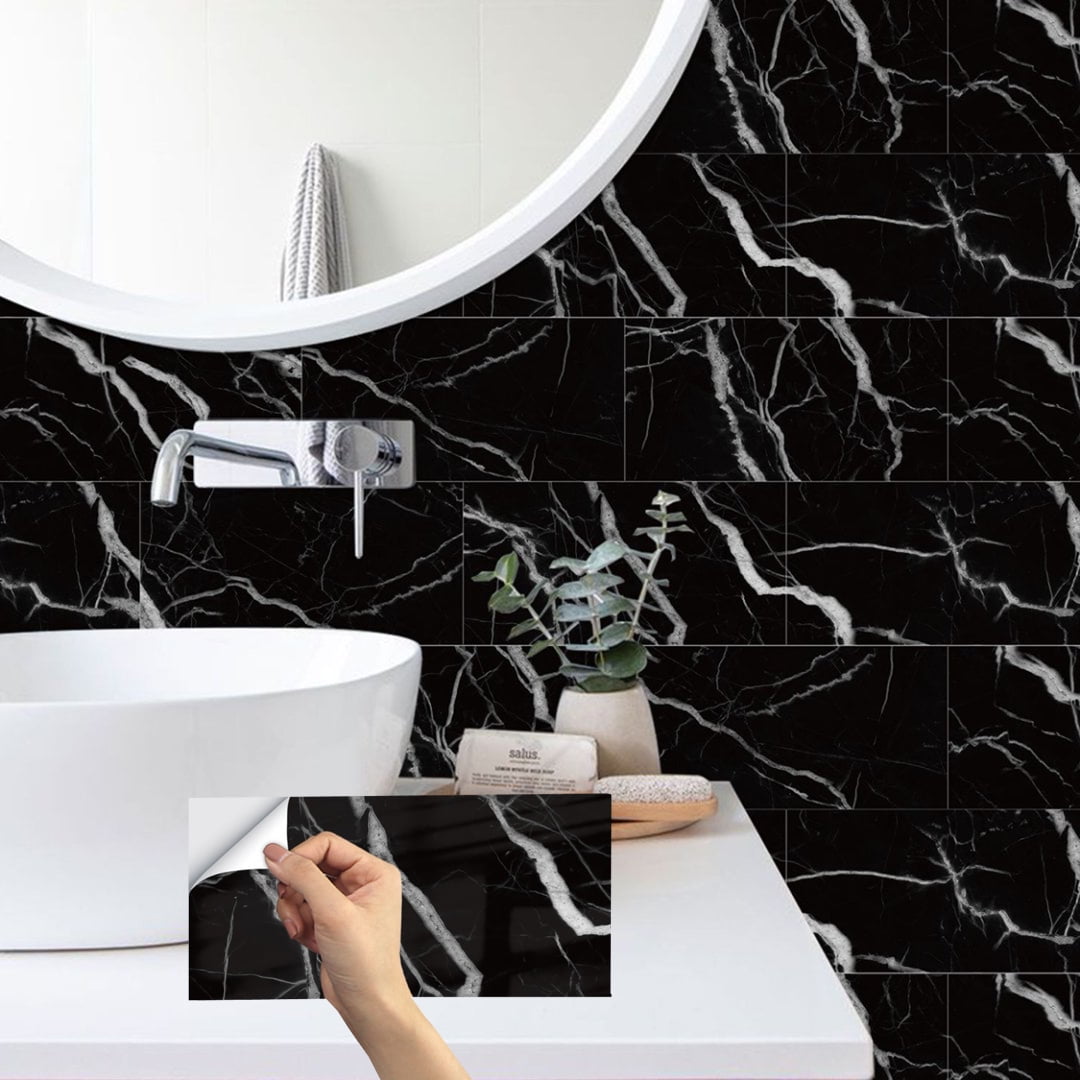 12Pcs Self Adhesive Marbling Tile Stickers 6 x 12inches Kitchen ...