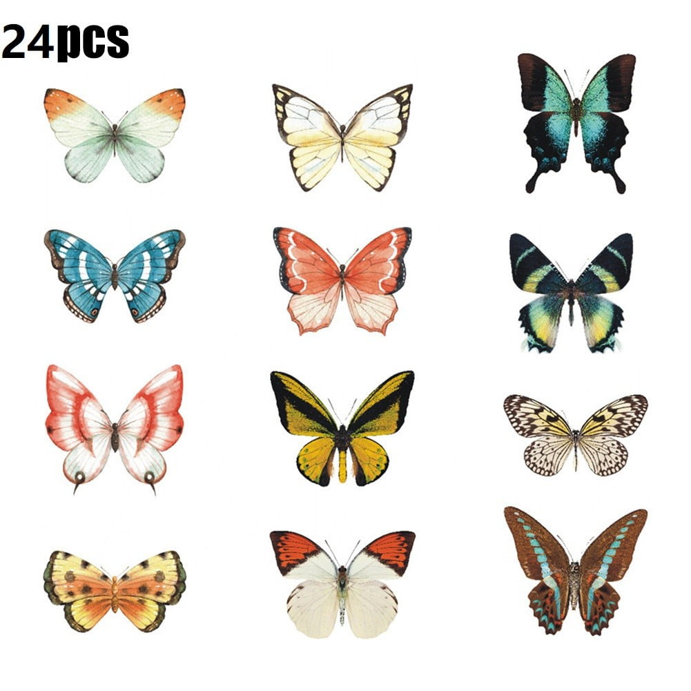 12Pcs Set 3D Butterfly Wall Stickers Large Size Butterfly Anti ...