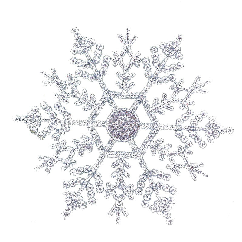 12Pcs/Set 4-Inch Sparkly Snowflake Christmas Ornaments Xmas Tree ...