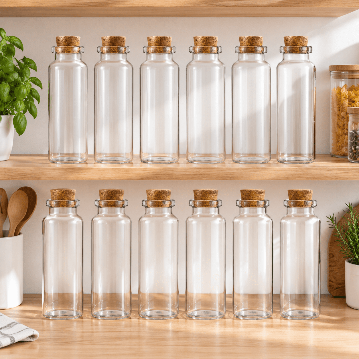 12Pcs/Set 40ml Glass Bottles Cork Stoppers DIY Decoration Mini Glass ...