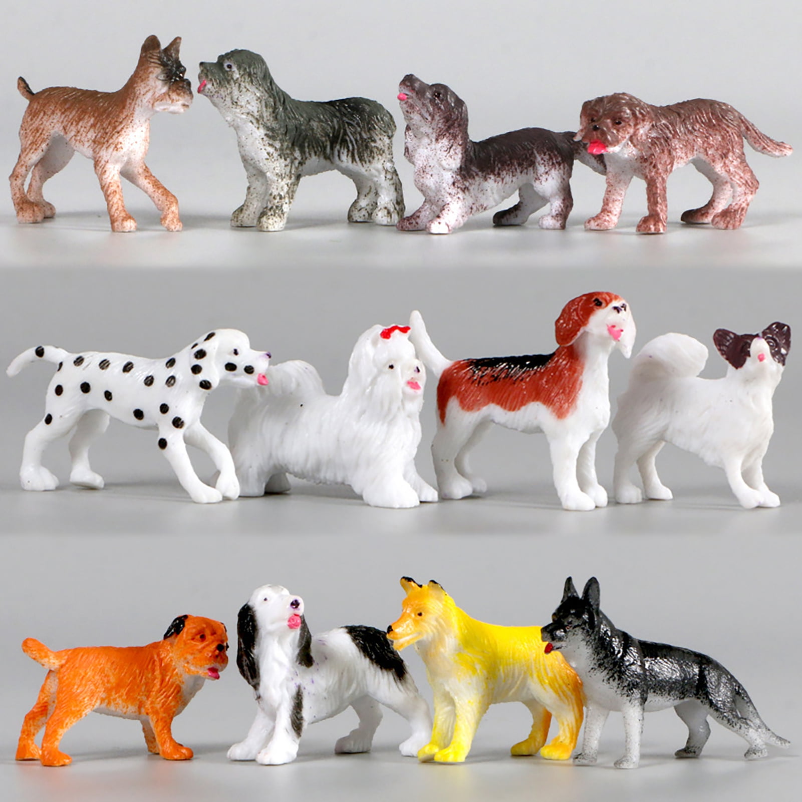 12Pcs/Set Dog Display Molds Exquisite Vivid PVC Simulated Pet Models ...