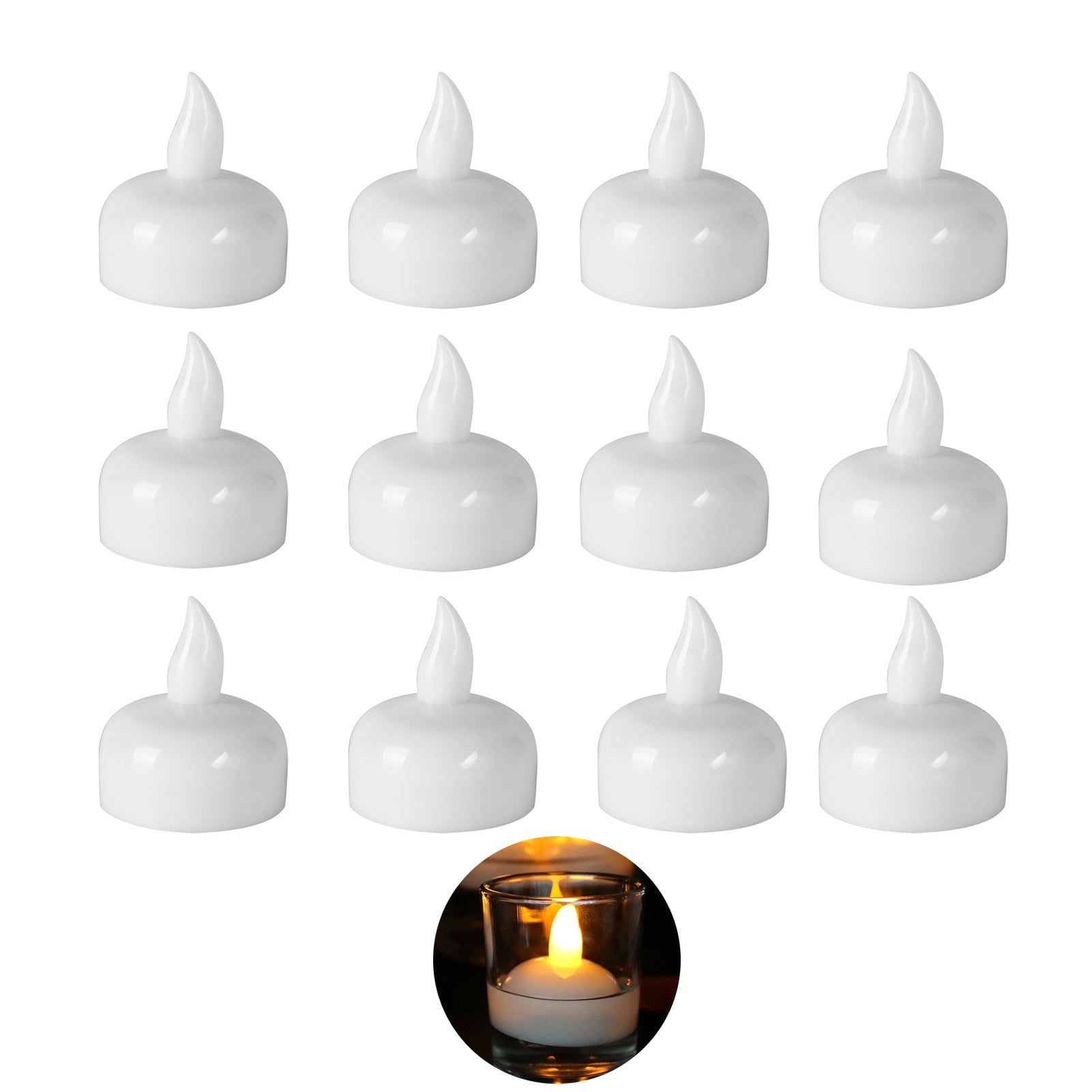 12Pcs/Set Flameless Candle Floating Battery Operated Multi-color ...