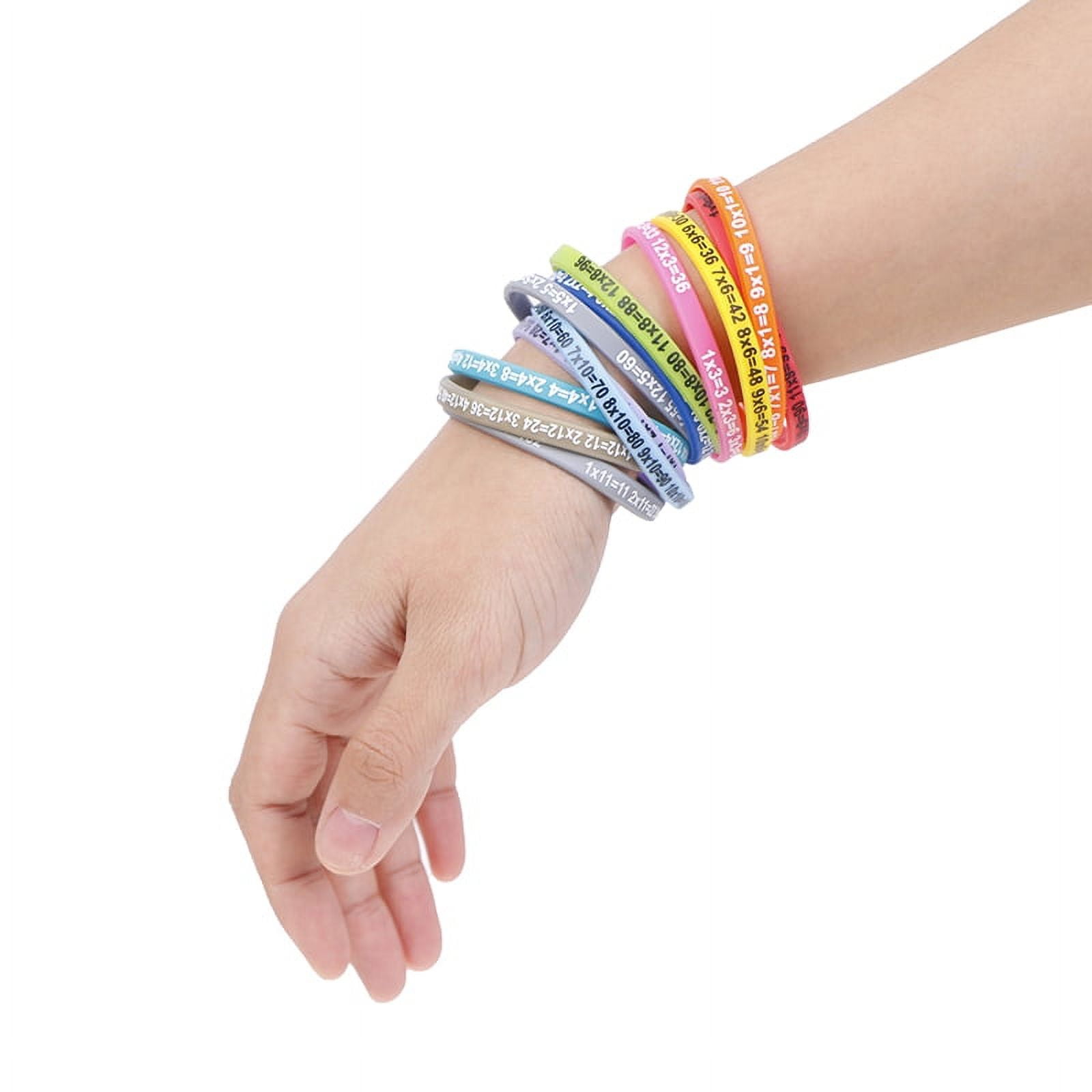 12Pcs/Set Multiplication Tables Silicone Bracelet Learn Math Education ...