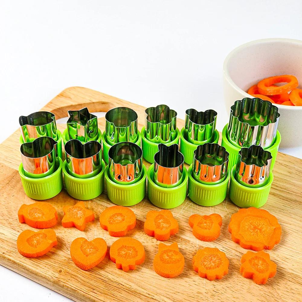 12Pcs/Set Vegetables Mould Kitchenware Kids Food Vegetables Cutter ...