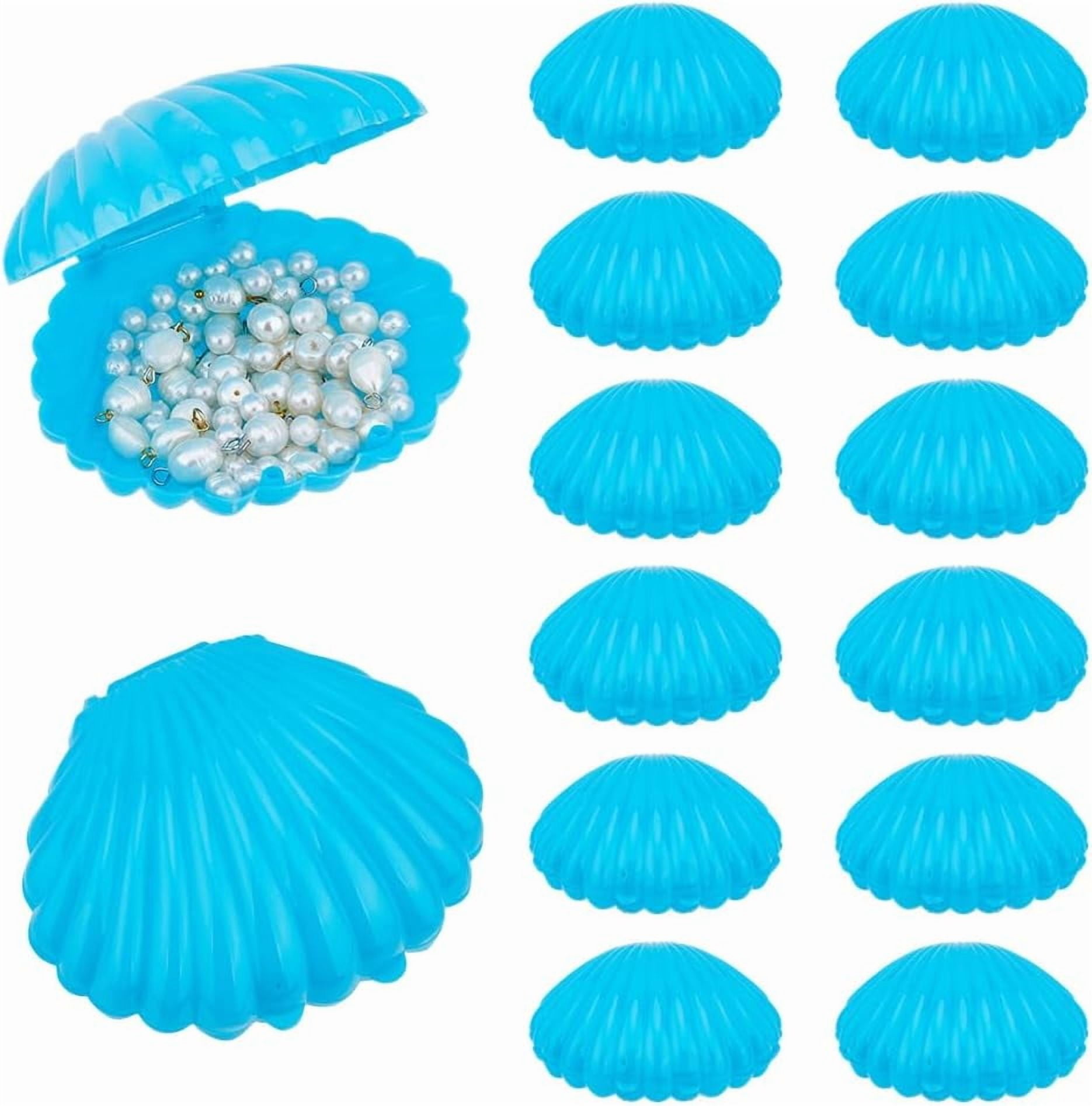 12Pcs Shell Jewelry Storage Box 3.5" Sea Shells Boxes Plastic Seashell ...