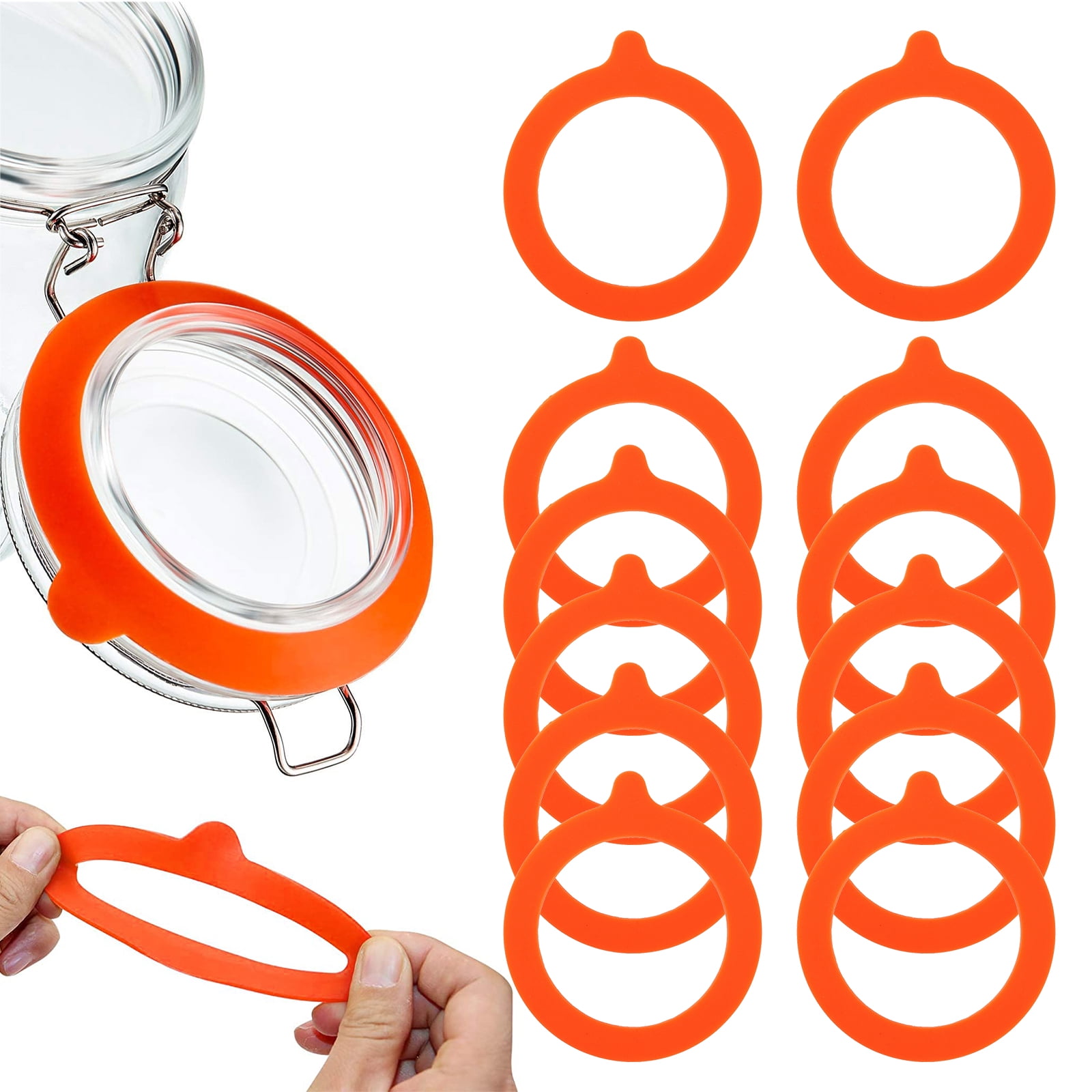 12Pcs Silicone Jar Gaskets, CELECTIGO Replacement Silicone Seals Rubber ...