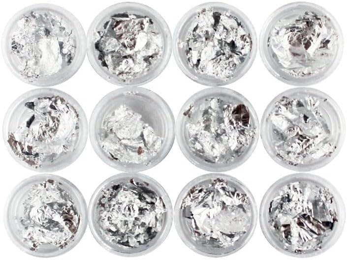 12Pcs Silver Foil Nail Art Tinfoil Stickers Decals for Nail Tips ...
