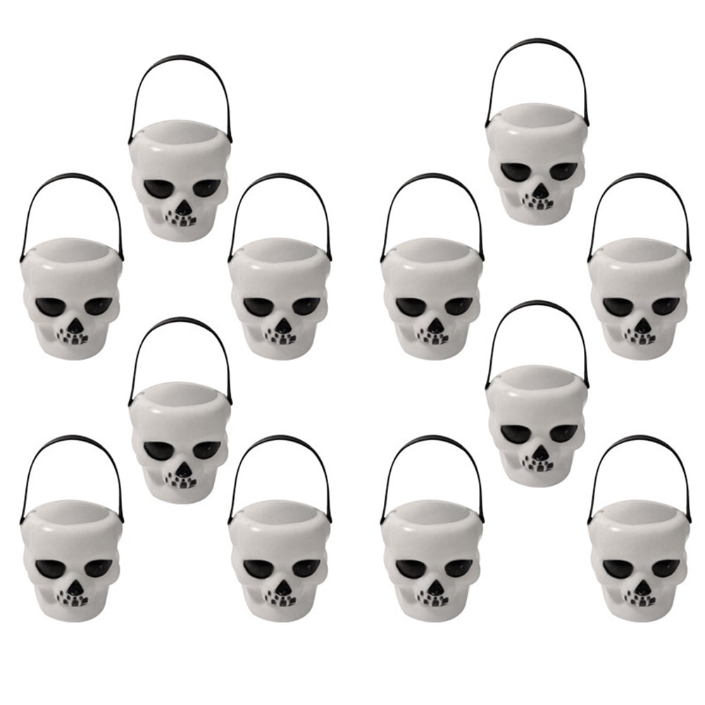 12Pcs Skull Candy Pot Witch Pot Hanging Ornament Black Witch Crock ...