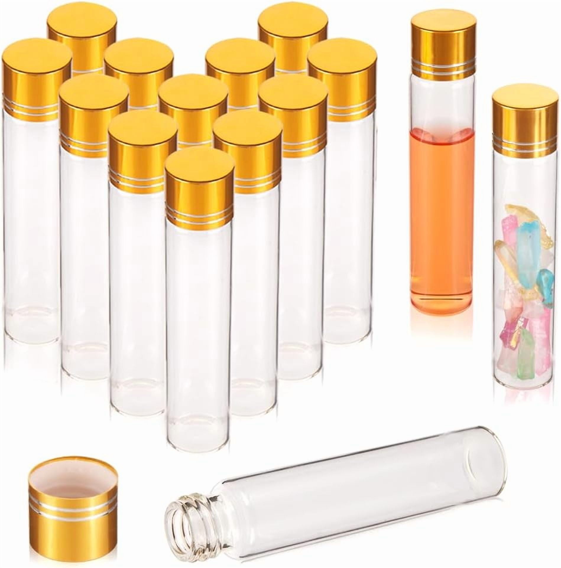 12Pcs Small Clear Glass Bottles 10.25cm High Tiny Jars with Lids Empty ...