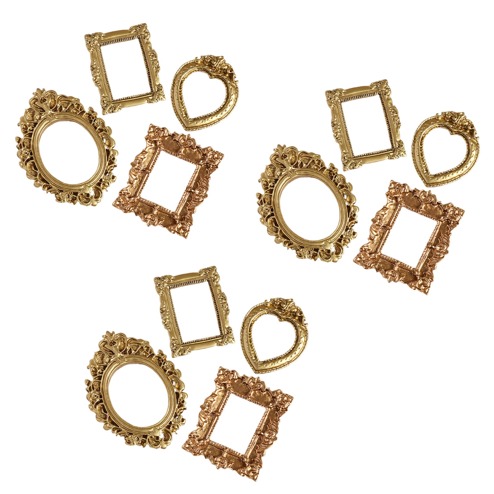 12Pcs Small Picture Frame Small Antique Resin Photo Frame Oval ...
