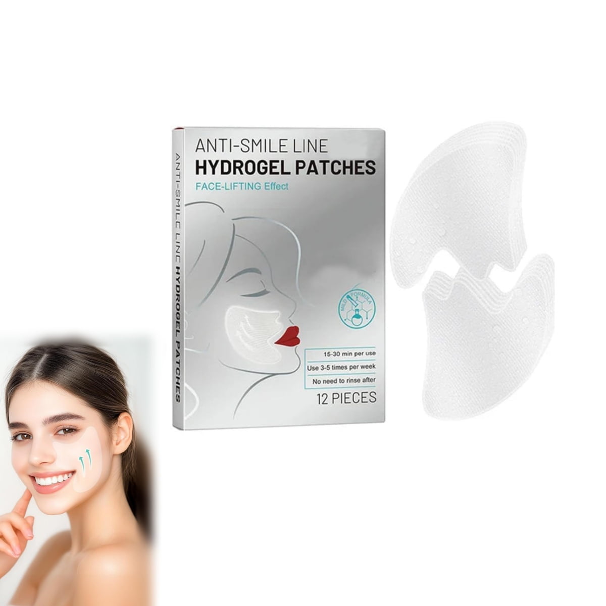 12Pcs Smoothing Wrinkle Line,Nasolabial Folds & Laugh Line Patches ...