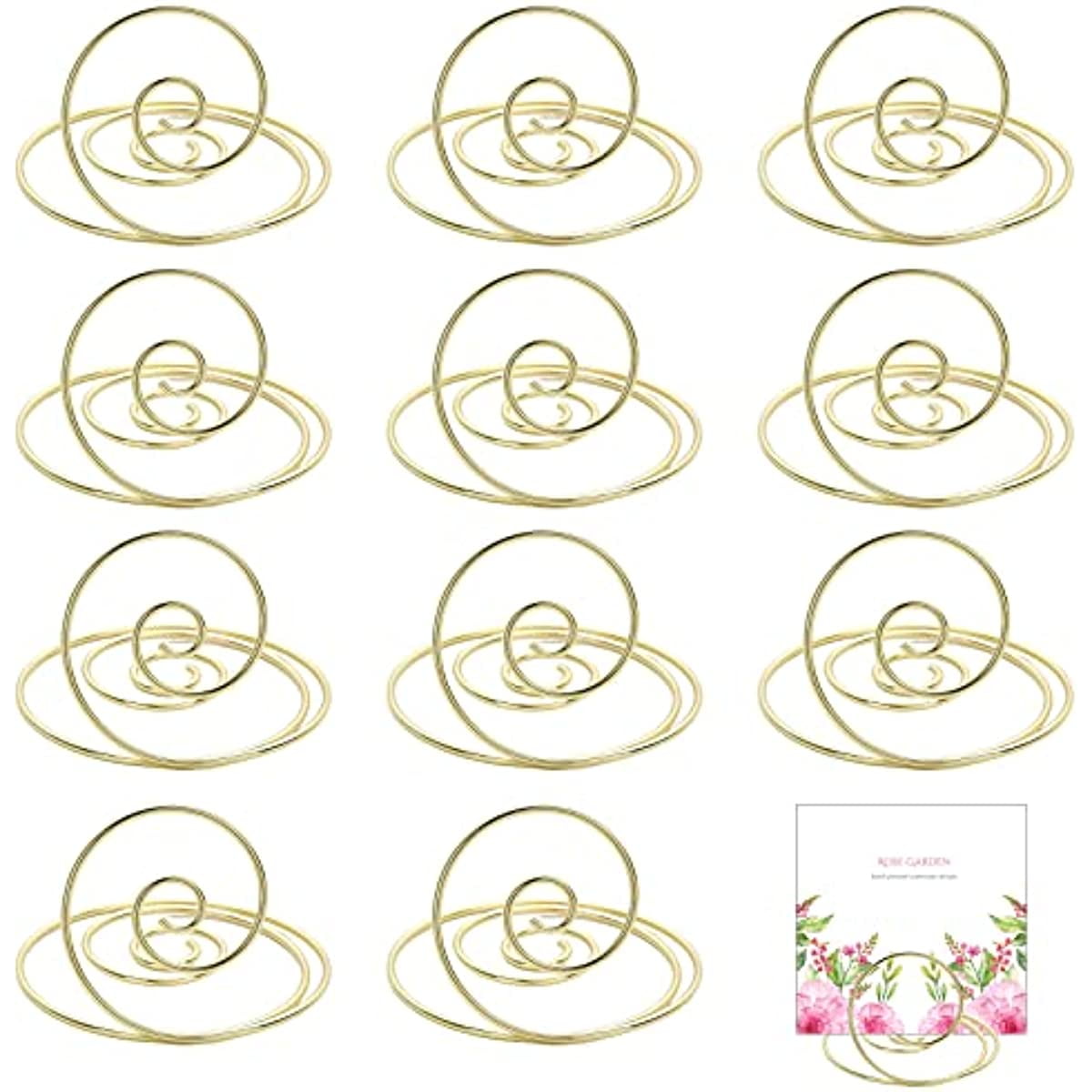 12Pcs Spiral Place Card Holders Table Number Holders Spiral Metal Name ...