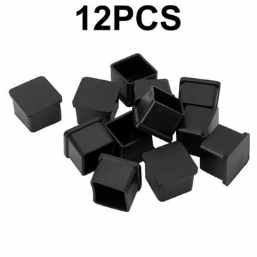 (Pack of 2) 4" Black Square Tubing Reinforced Hard Plastic Plugs ...