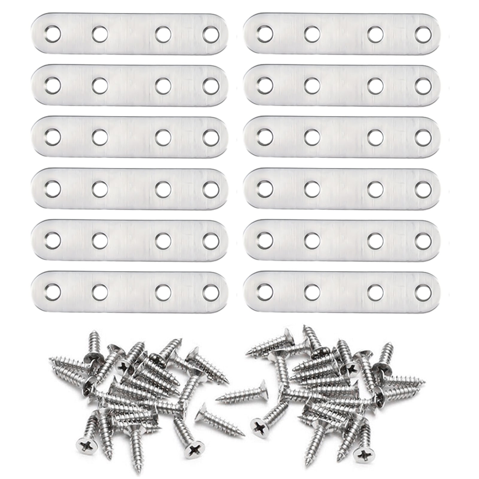 12Pcs Stainless Steel Heavy Duty Straight Flat Plate Bracket Connector ...