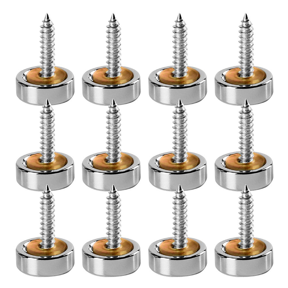 12pcs Stainless Steel Screw Cap 16mm Decorative Cover Mirror Cover With ...