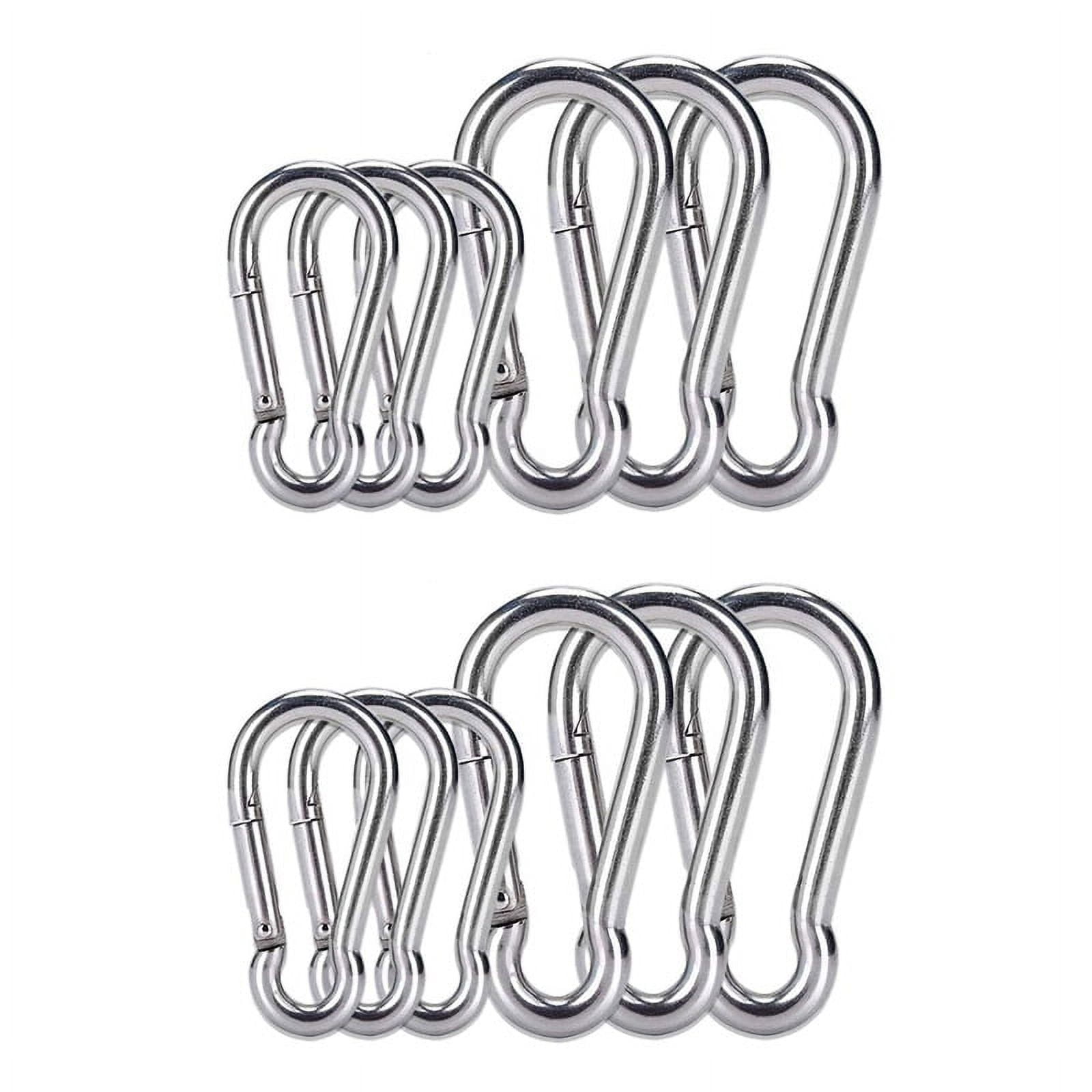 12Pcs Stainless Steel Spring Snap Hook Carabiner, Small Carabiner ...