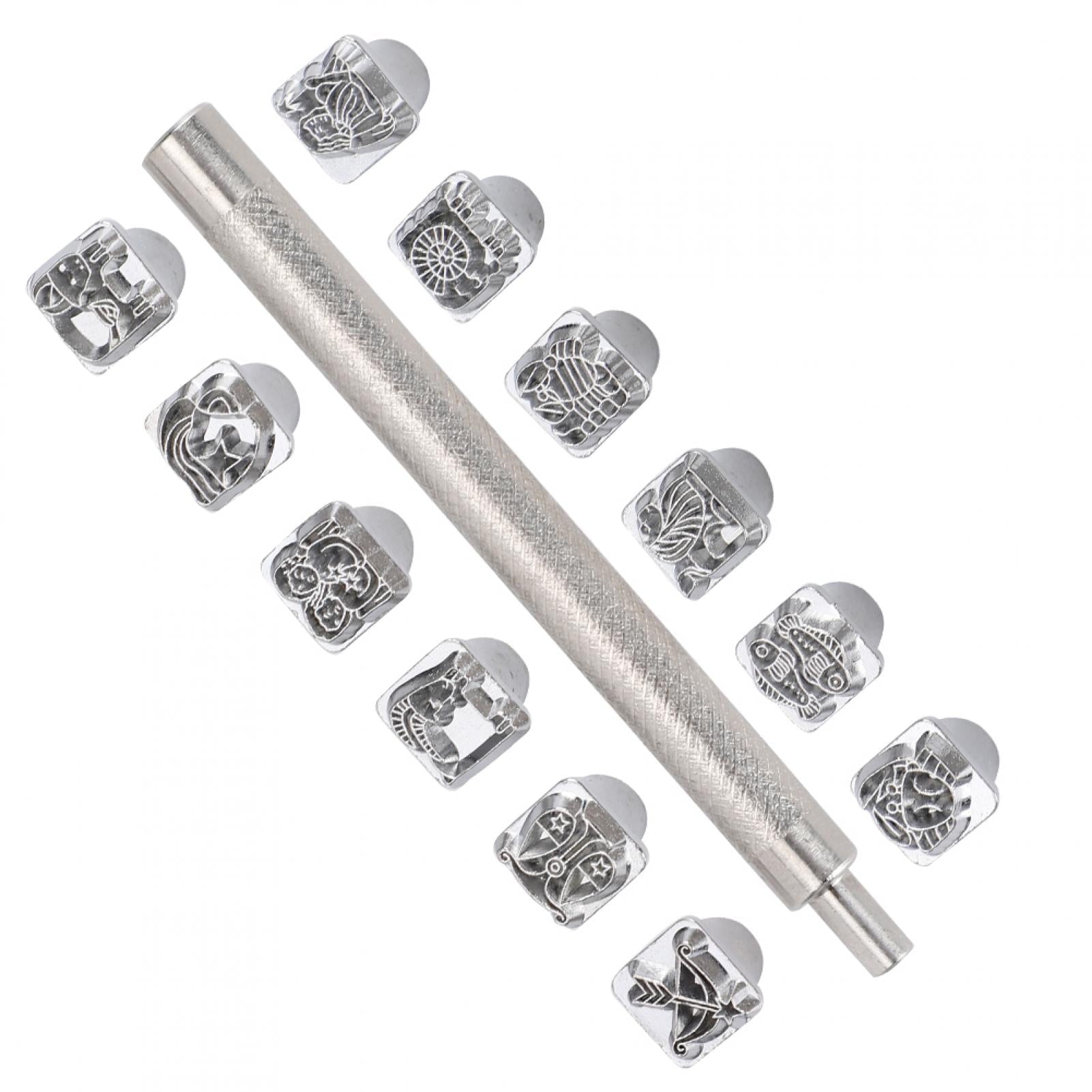 12Pcs Stamping Punch Tool Twelve Constellations Pattern DIY Leather ...