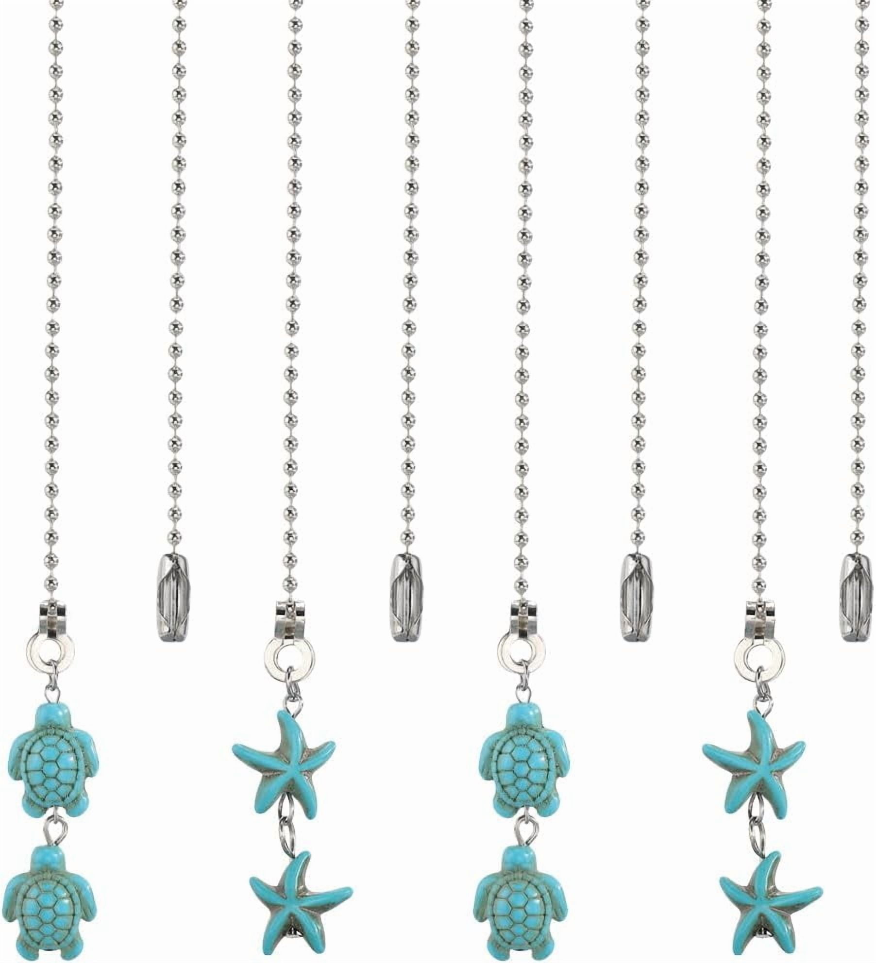 12Pcs Starfish Ceiling Fan Pull Chain 2 Styles Synthetic Turquoise 14. ...