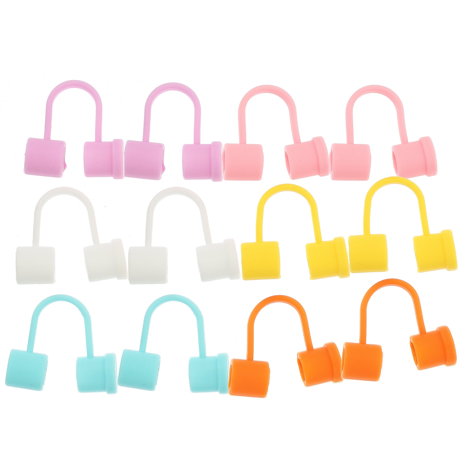 12Pcs Straw Tip Covers Colorful Straw End Plugs Portable Straw Covers ...