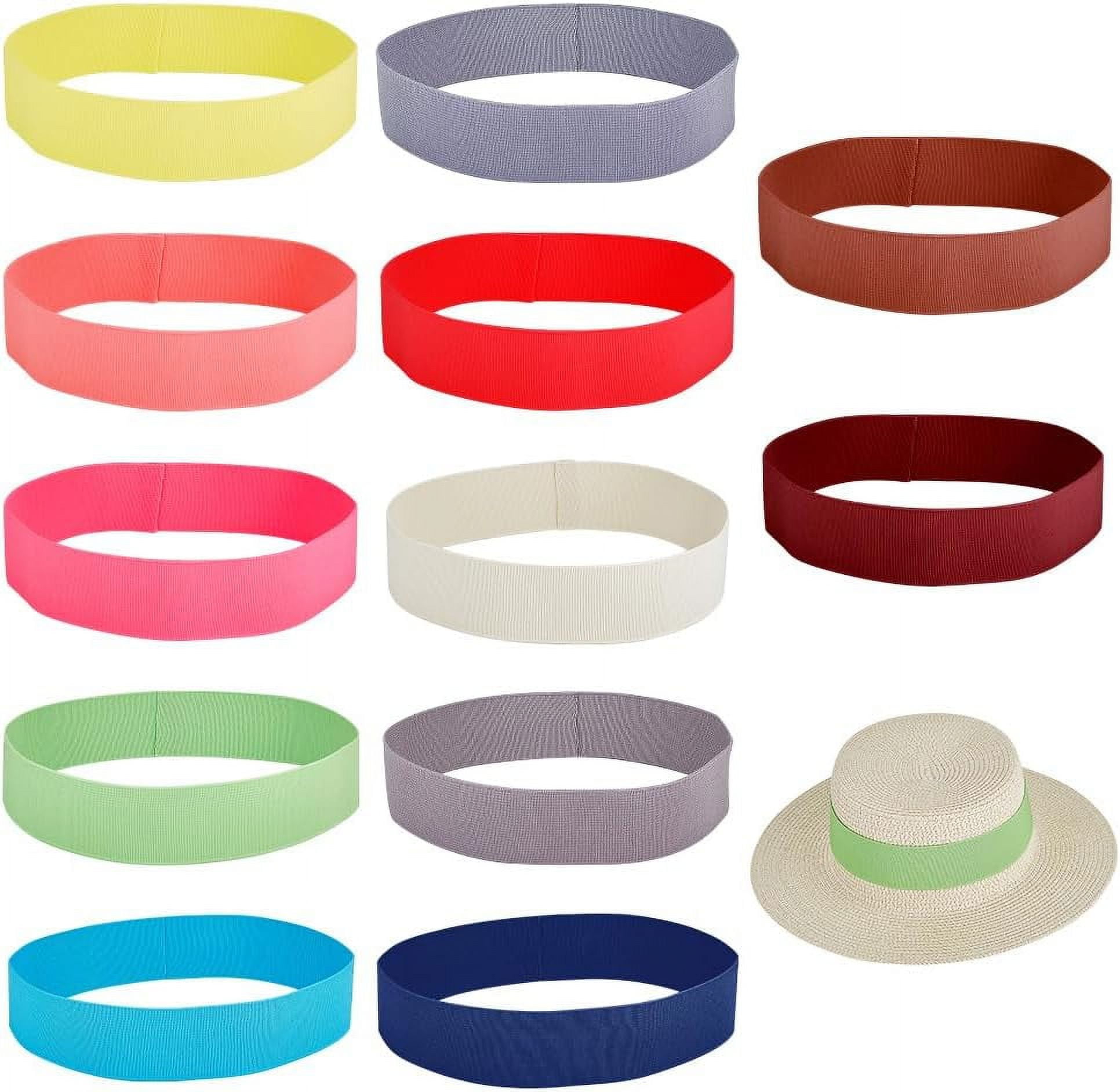 12Pcs Stretchable Hat Band Ribbons 1.4~1.6 Inch Wide Panama Hat Band ...