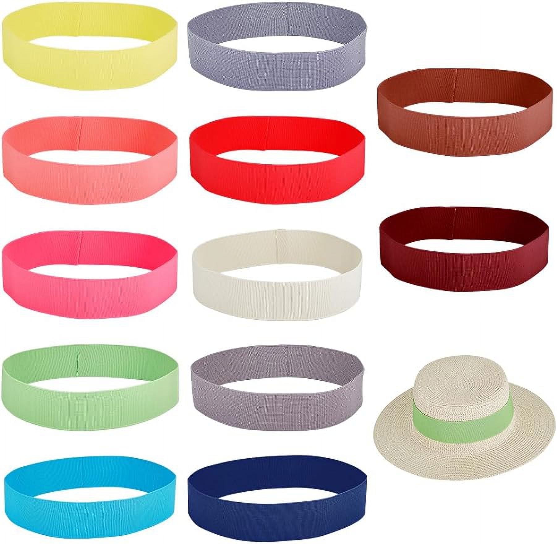 12Pcs Stretchable Hat Band Ribbons 1.6 Inch Wide Panama Hat Band ...