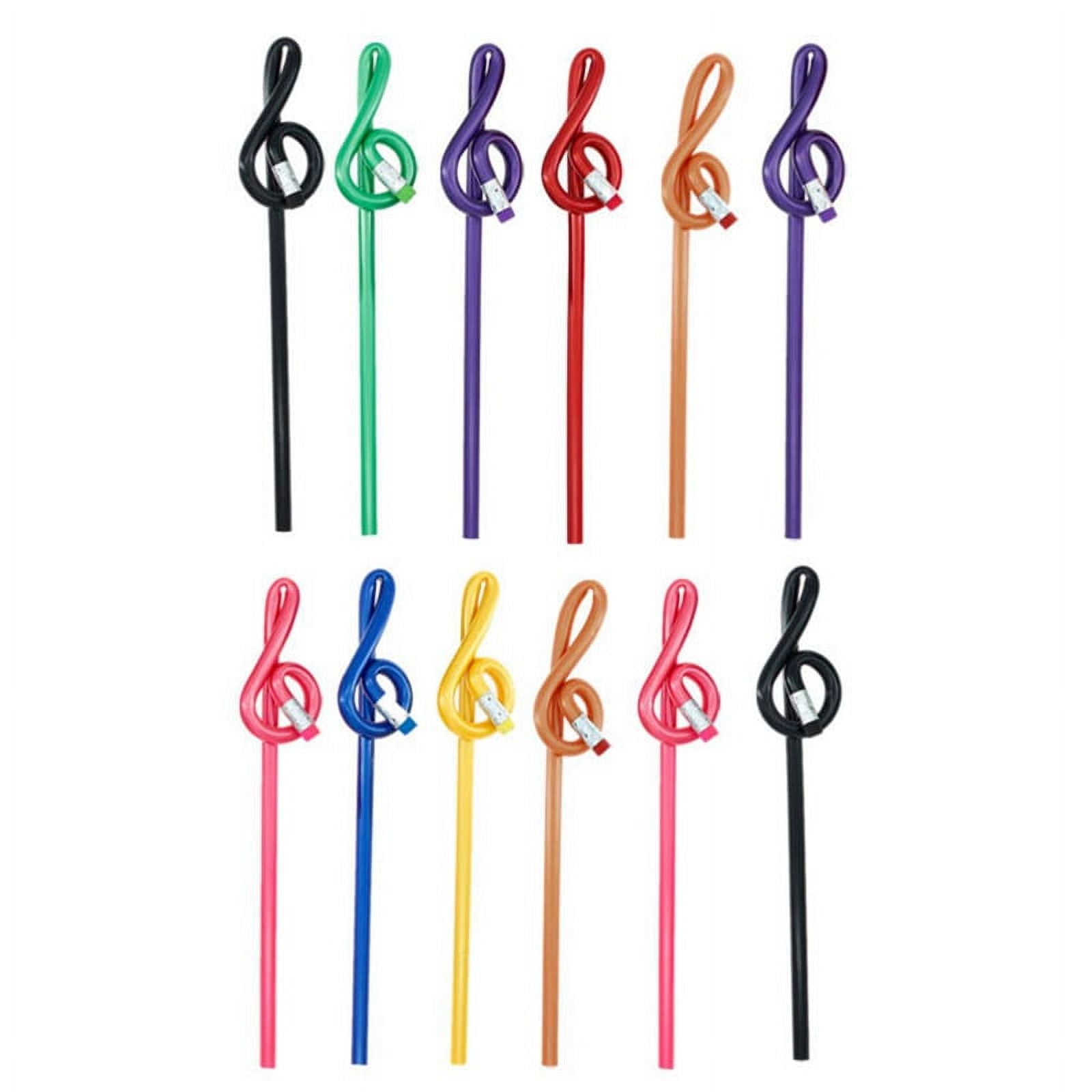 12Pcs Students Musical Pencils, Random Color, Wooden Treble Clef Design ...