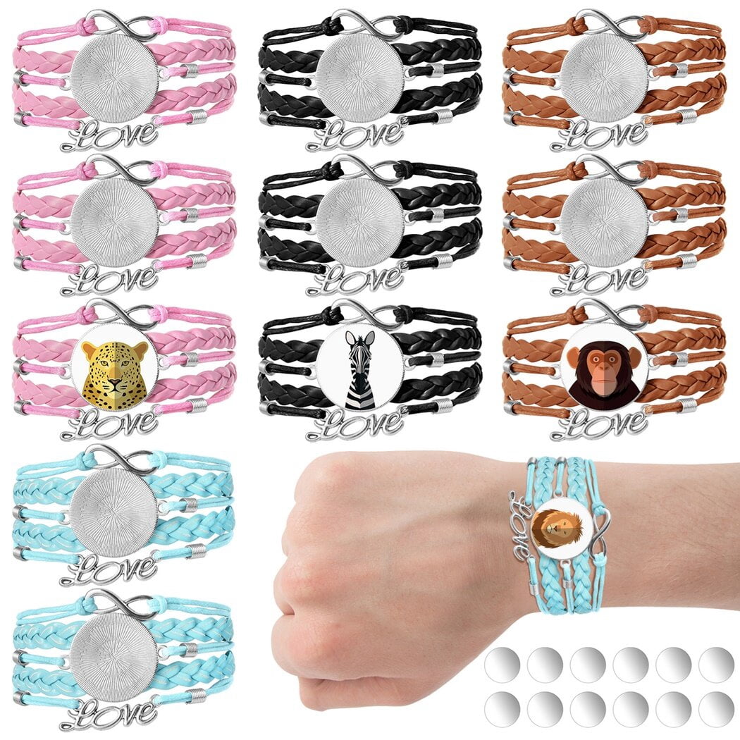 12Pcs Sublimation Blank Bracelets, Blank Heat Transfer Leather ...