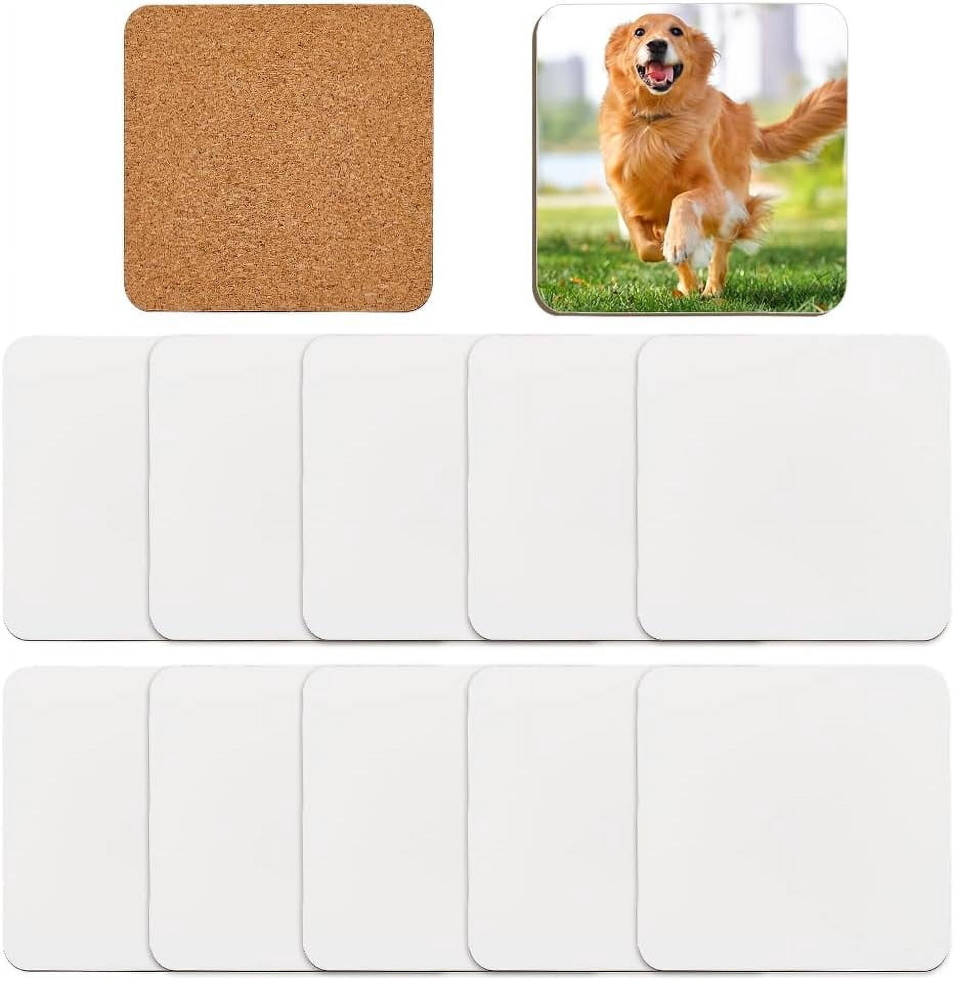 12Pcs Sublimation Cork Coaster Square Cork Cup Mats 3.5x3.5 Inch ...