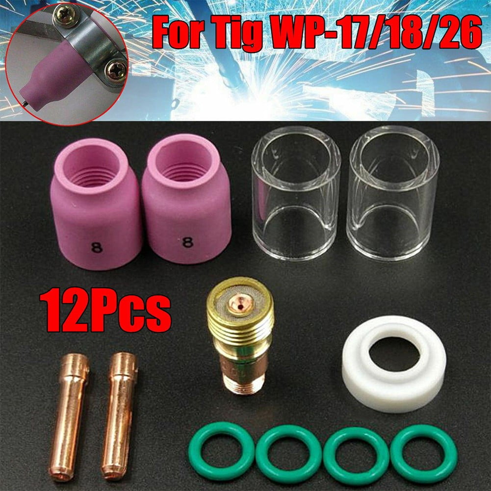 12Pcs Tig Welding Torch For Stubby Gas Lens #10 Cup Kit For Wp-17/18/26 ...