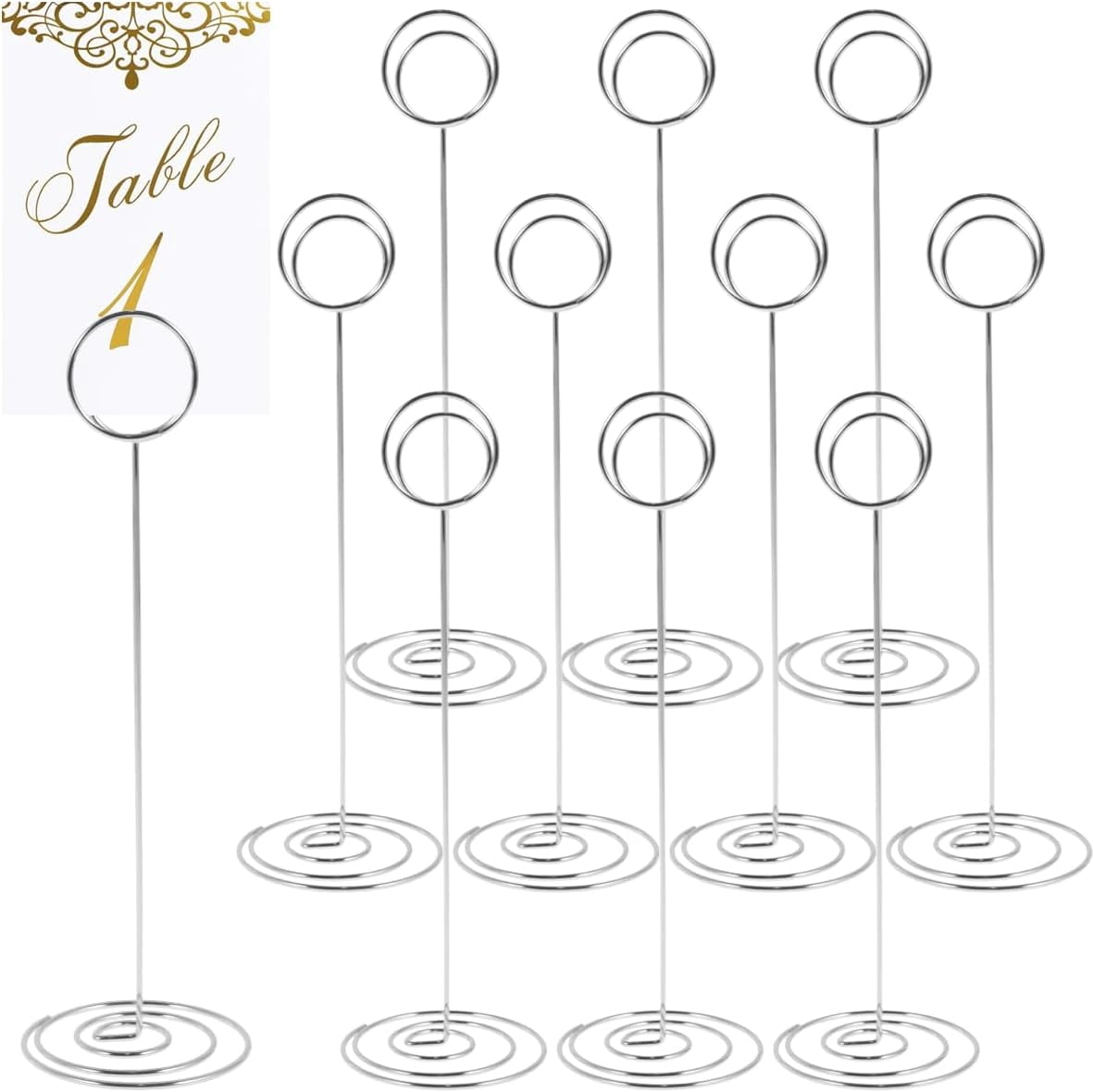 12Pcs Table Number Holder 8.66inch Tall Metal Iron Place Card Holder ...