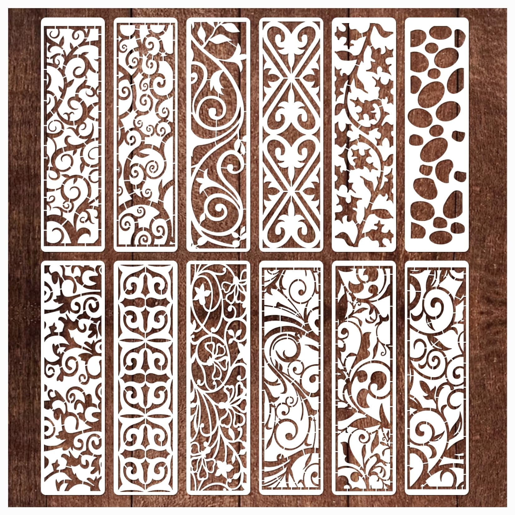 12Pcs Talavera Stencils for Painting Reusable Border Stencils for Wall ...