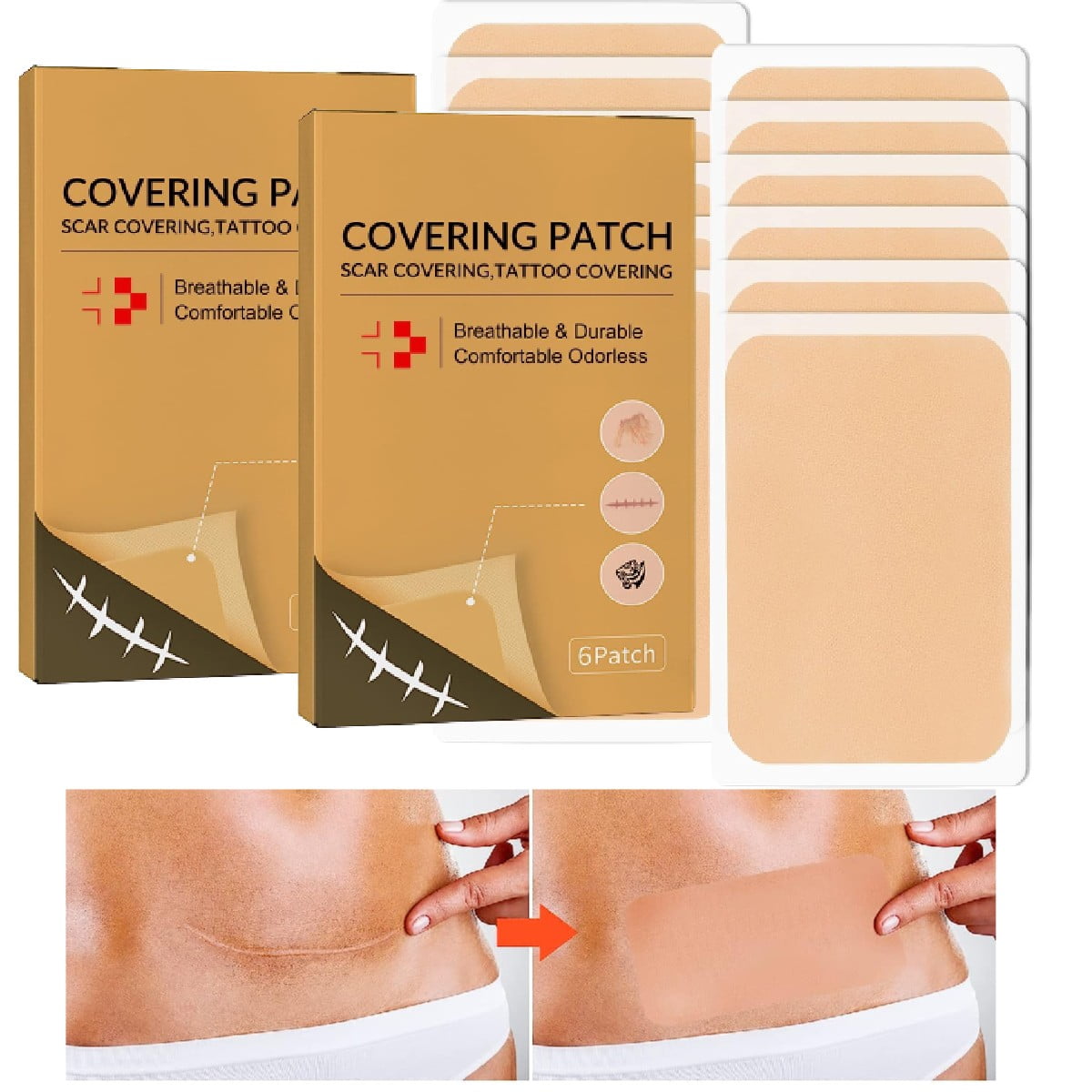 12Pcs Tattoo Cover Up Tape, Ultra Thin Patch for Tattoo Scar and ...