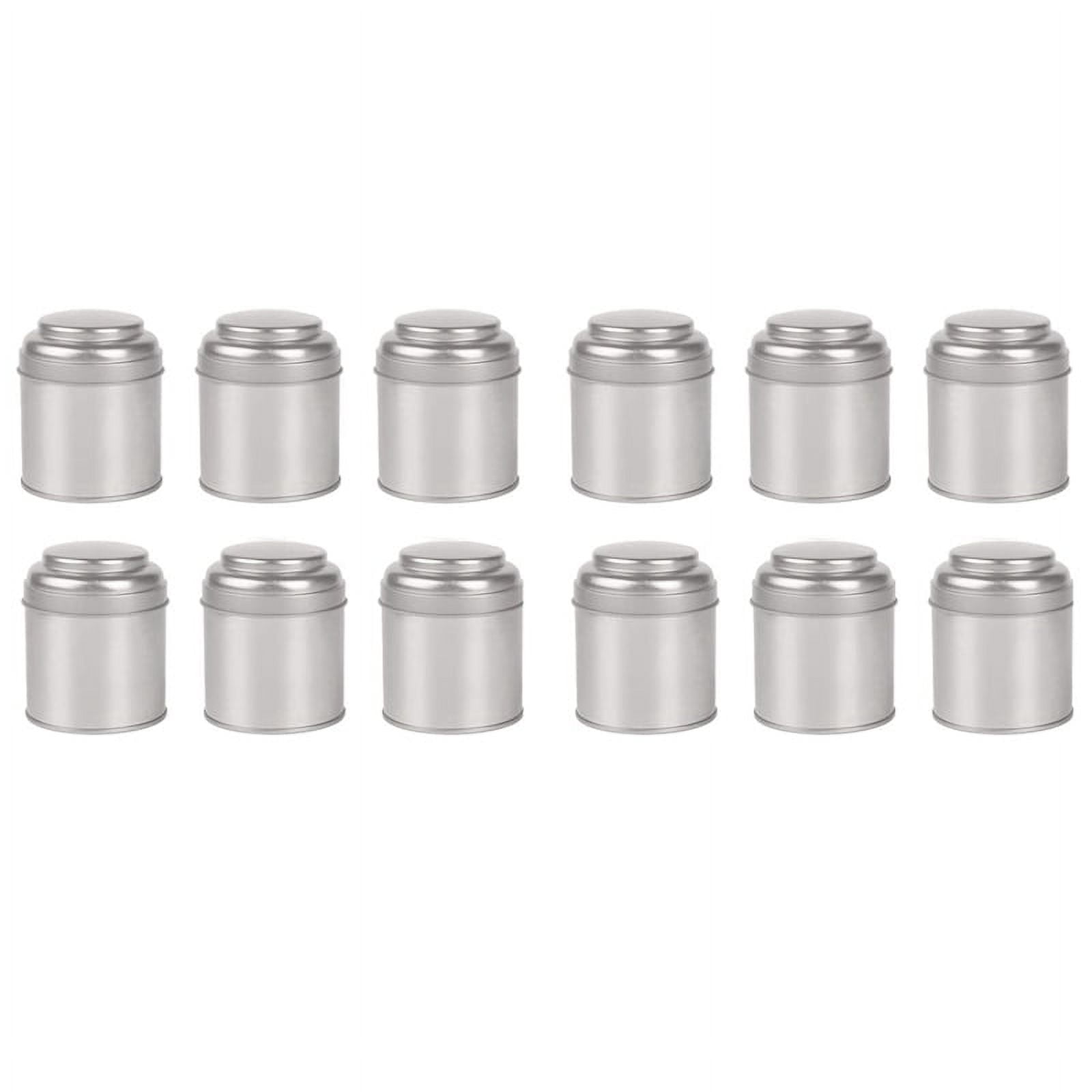 12Pcs Tea Tins Canister with Airtight Double Lids,Mini Tin Can Box and ...